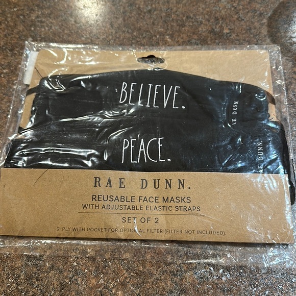 Rae Dunn | Accessories | 500 Rae Dunn Believe And Peace Masks Black ...